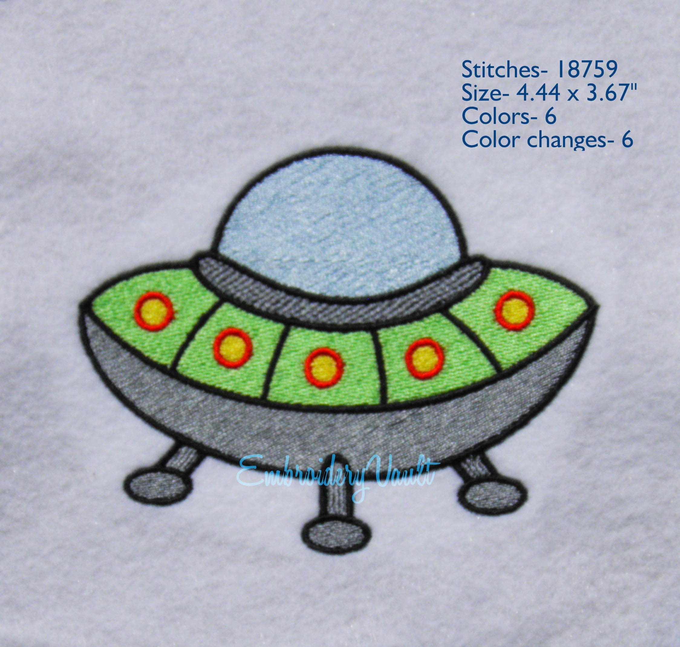 Alien Spaceship 1 Embroidery Design, Multiple Design - Etsy