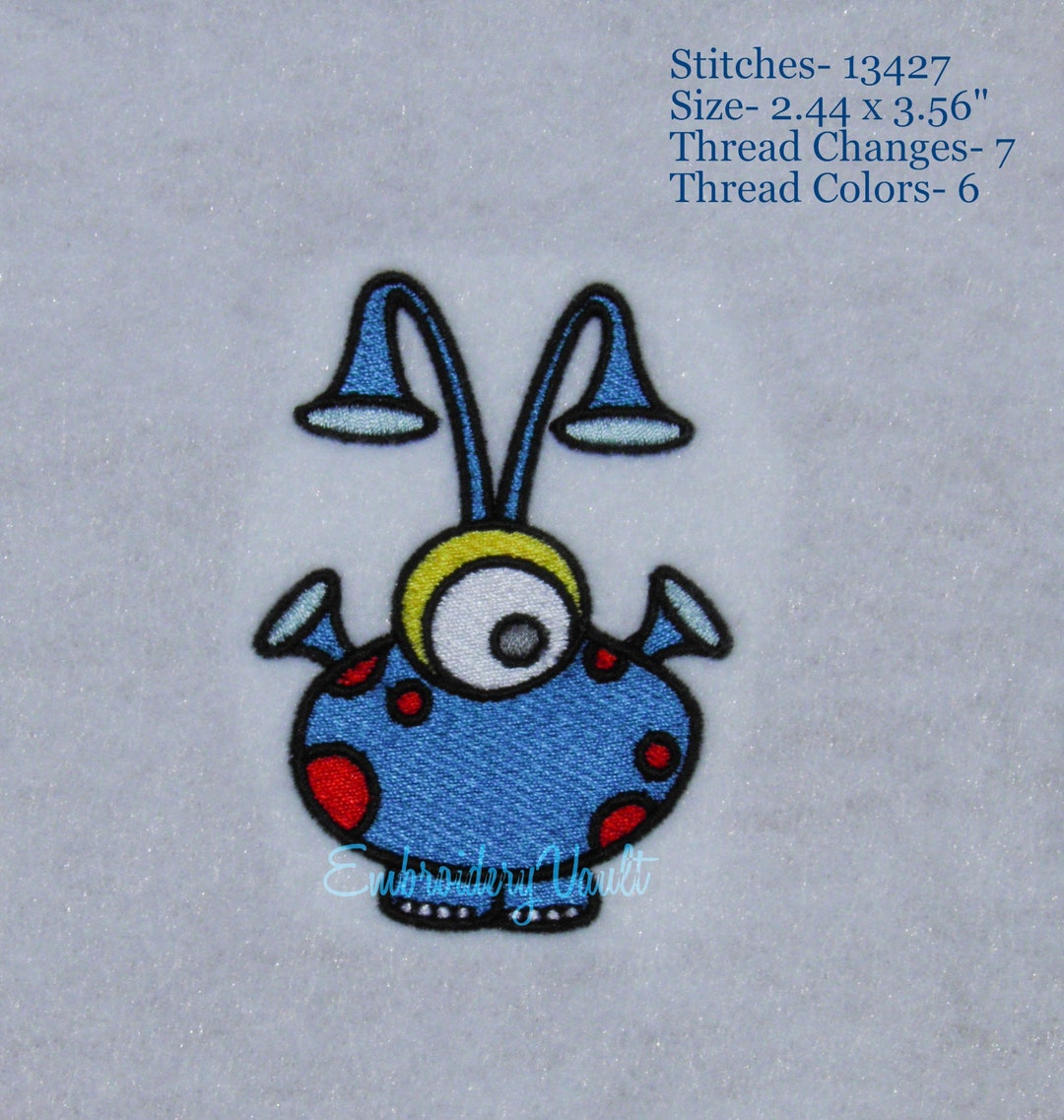 Space, Alien, Monster #5 Embroidery Design, Multiple Formats - Etsy