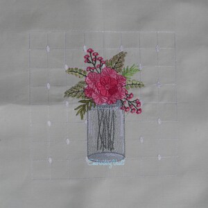 Window Flower Jar 1 Embroidery Design, Multiple Formats, Pillow ...