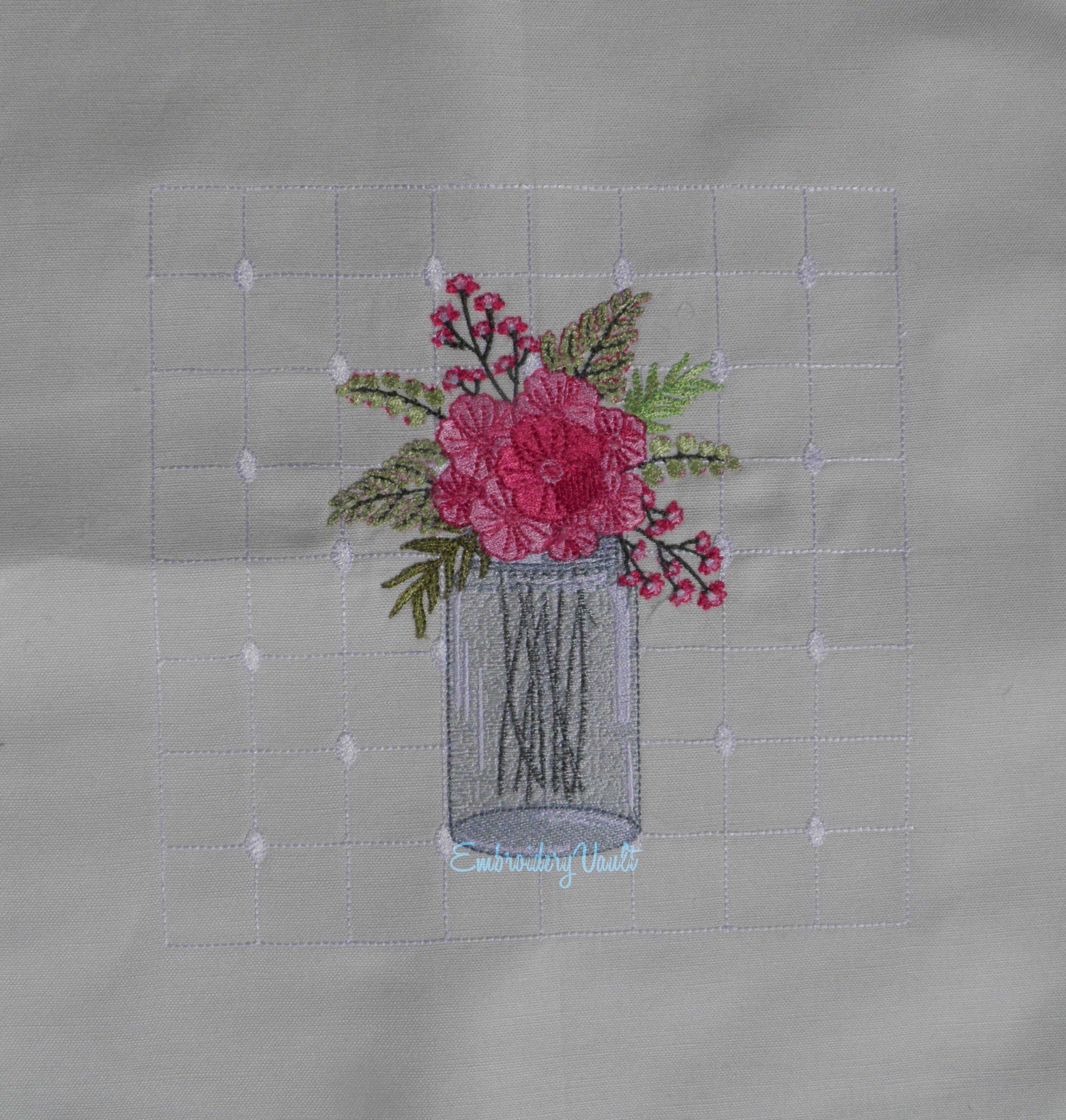 Window Flower Jar 1 Embroidery Design, Multiple Formats, Pillow ...