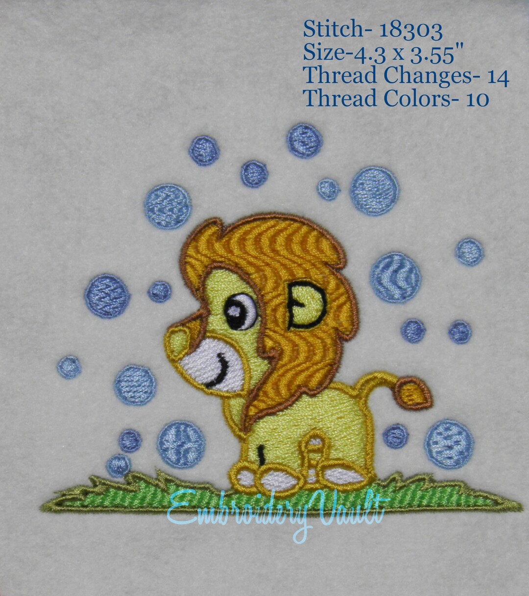 Baby Lion Embroidery Design, Multiple Formats - Etsy