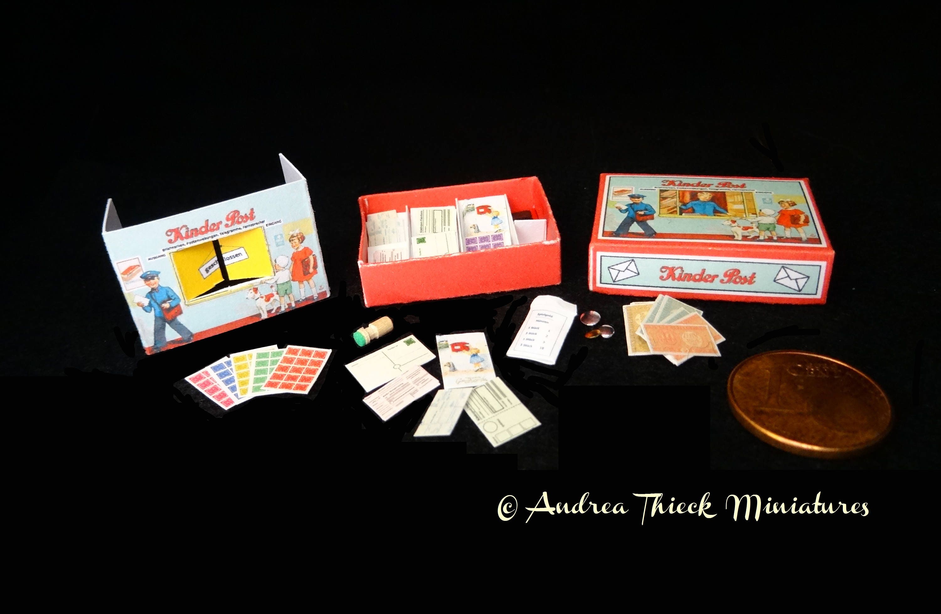 Vintage German Miniature Post Office Game 2 Artisan Handmade - Etsy