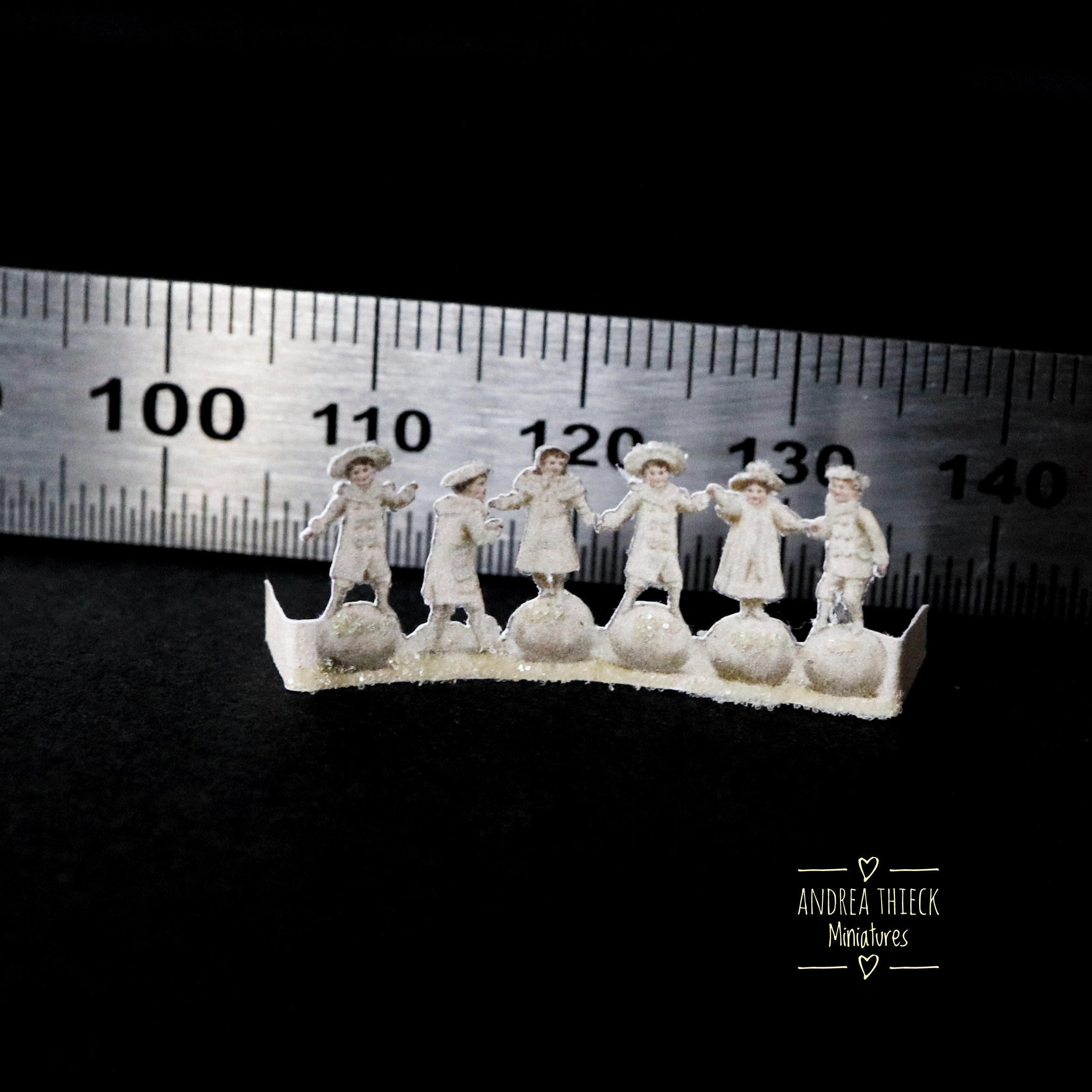 Glittered Miniature Children on Snow Display 1/12 Scale - Etsy