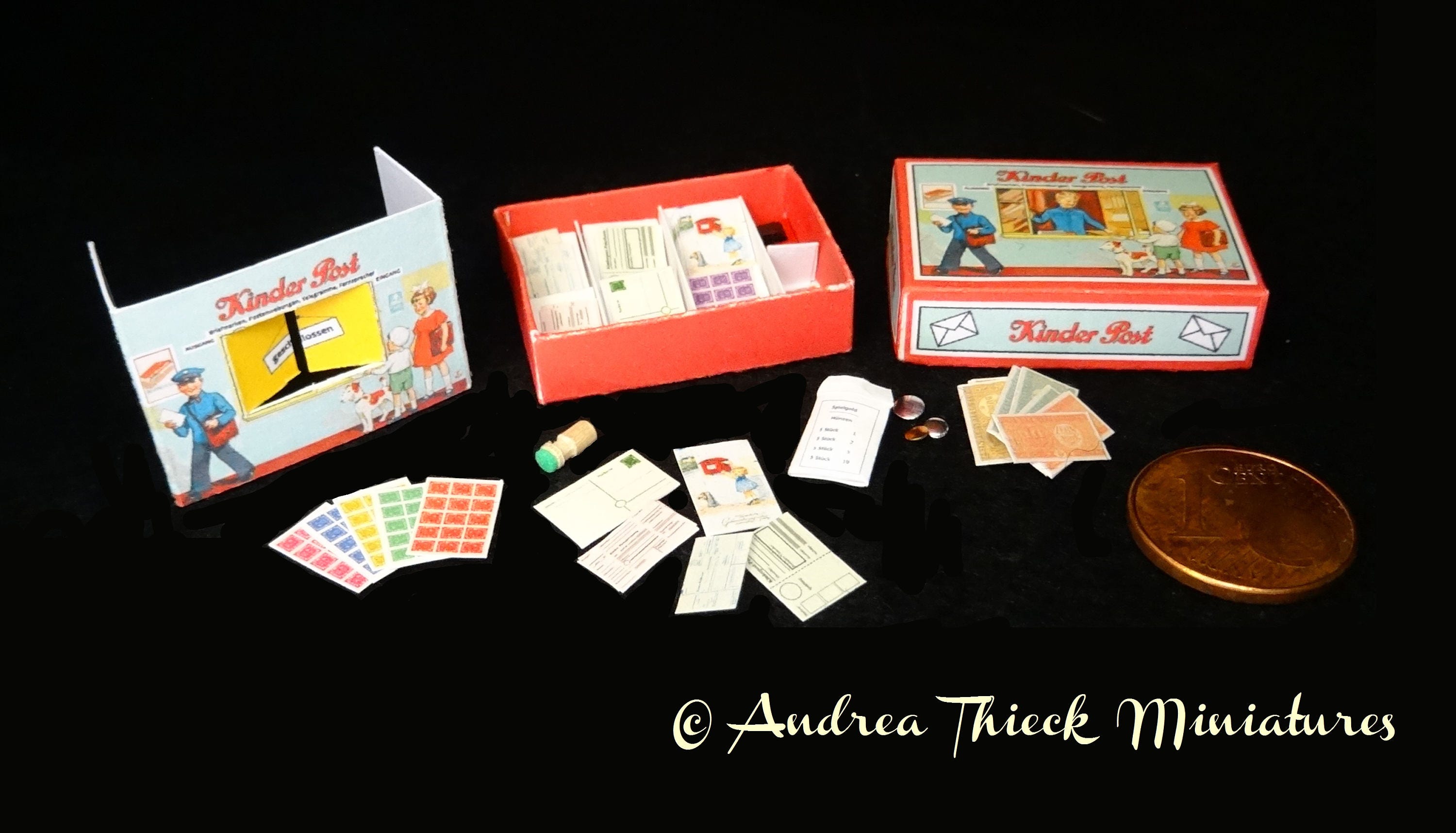 Vintage German Miniature Post Office Game 2 Artisan Handmade - Etsy