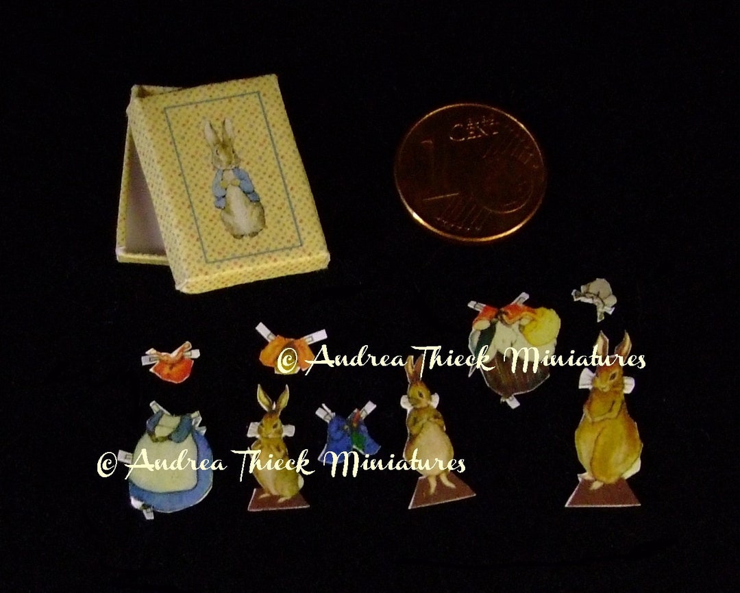 Miniature Peter Rabbit Paper Doll Artisan Handmade Miniature - Etsy