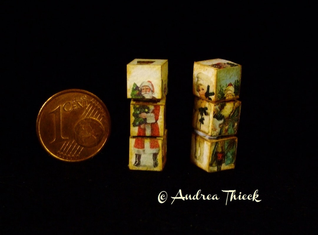 Miniature Christmas Funny Cubes, Cubes Amusants With Santa - Etsy