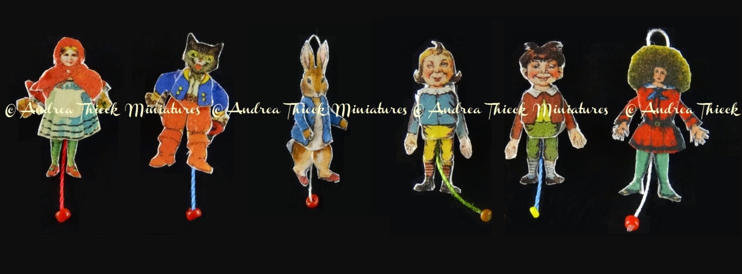 Children Books Characters Miniature Jumping Jacks - Etsy