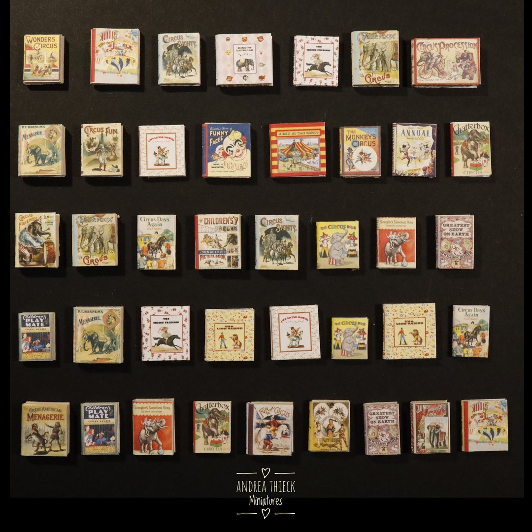 Vintage Miniature Circus Books - 1/12 - Etsy