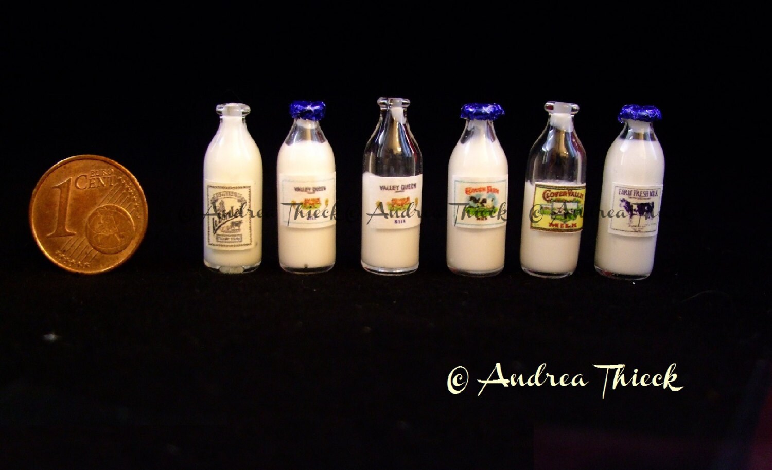 Miniature Milk Bottle - Choose Label and Filling Quantity 1:12 Scale - Etsy