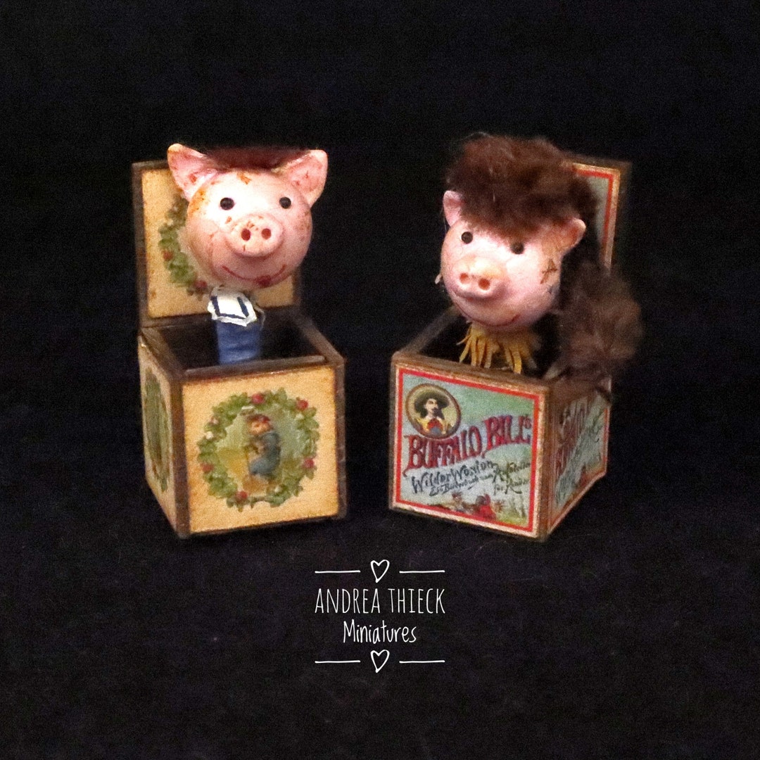 Miniature Jack in the Box - Piggie - OOAK - Choose One - Etsy