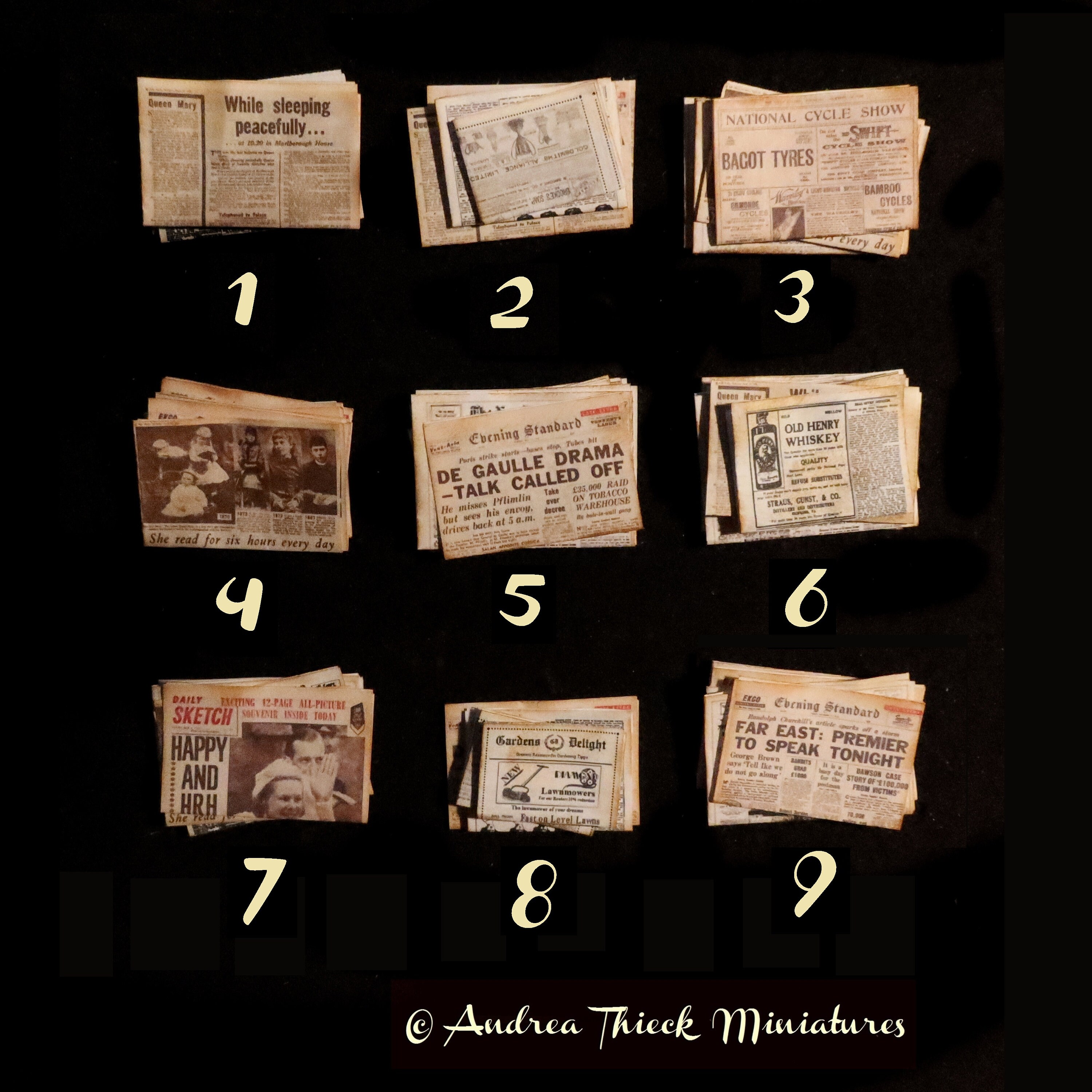 Vintage Miniature Newspapers 1-12 Scale - Etsy UK