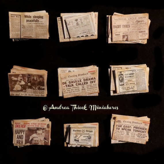 Vintage Miniature Newspapers 1-12 Scale - Etsy