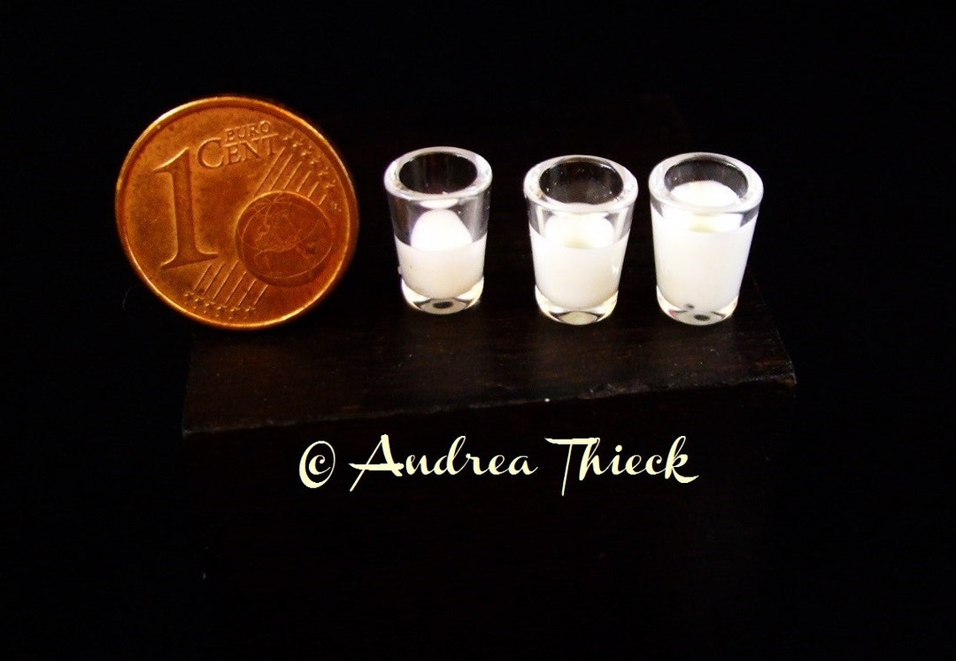 Miniature Milk Glass - Choose Filling Quantity 1:12 Scale - Etsy