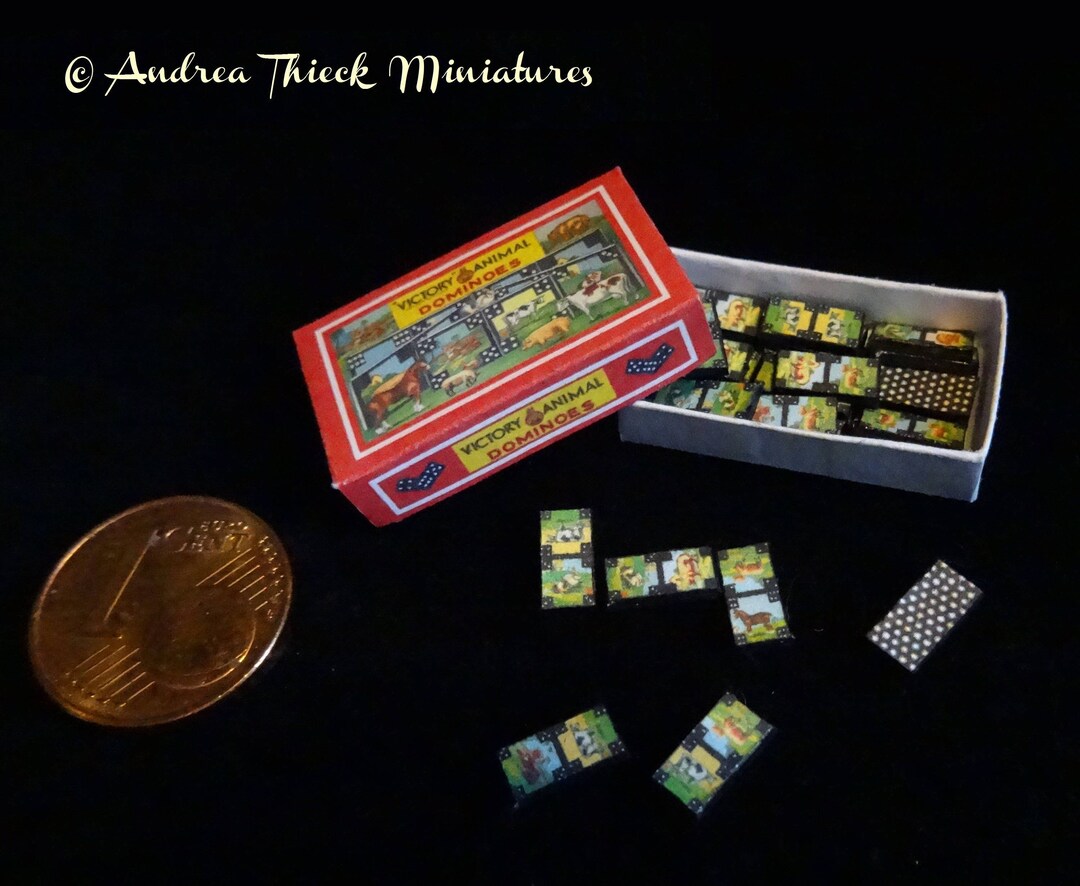 Victory Animals Domino Miniature Artisan Handmade Miniature 1:12 Scale ...