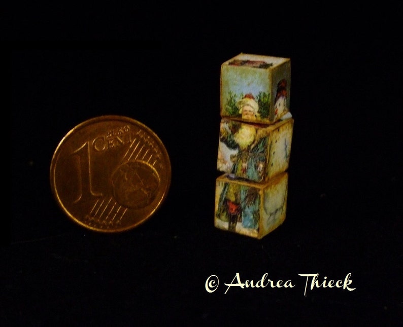 Miniature Christmas Funny Cubes Cubes Amusants With Santa - Etsy