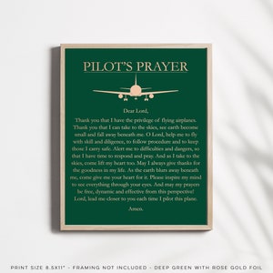 Pilot Gifts for Men - Airman Gift - Pilot's Prayer - Aviation Art Print ...