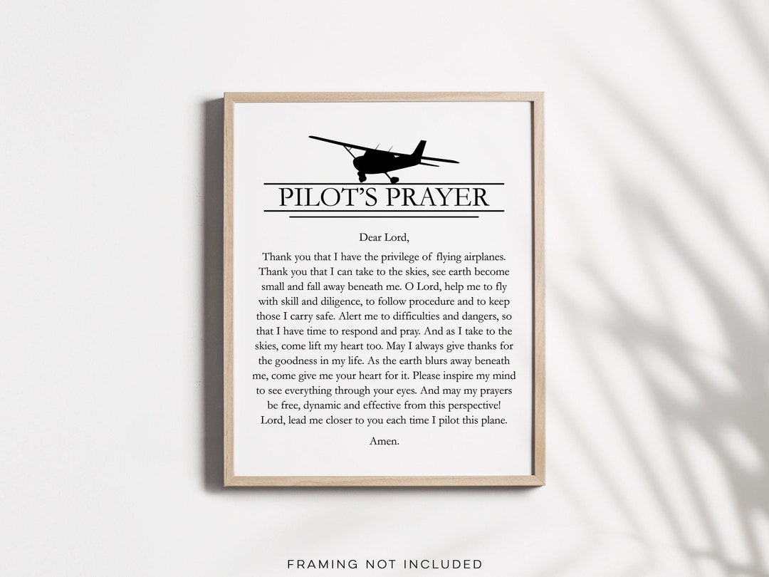 Pilot Gifts - Airman Gift - Pilot's Prayer Print - Private Pilot ...