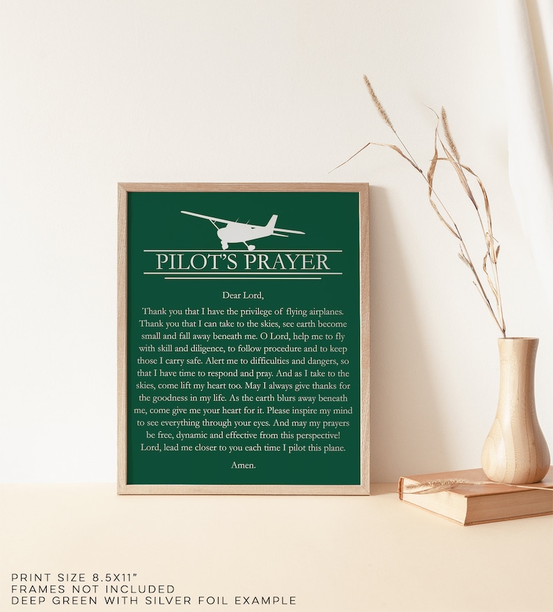 Pilot's Prayer Art Print: Gold Foil Aviation Gift (8.5x11 Inches) - Etsy