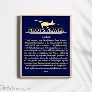 Pilot's Prayer Art Print: Gold Foil Aviation Gift (8.5x11 Inches) - Etsy