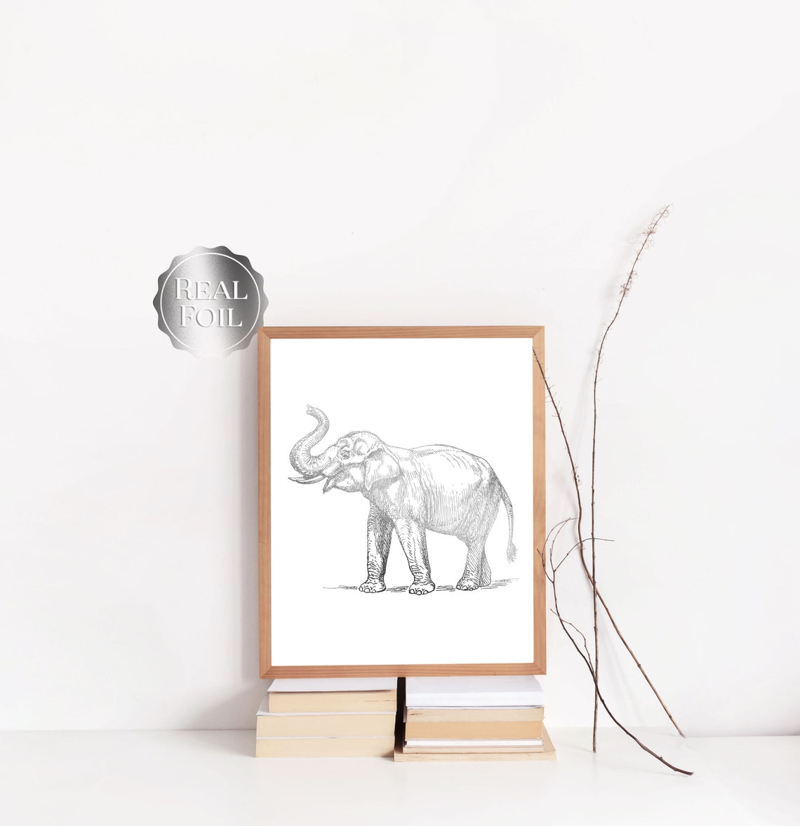 Elephant Gifts Gold Foil Elephant Print Elephant Wall | Etsy
