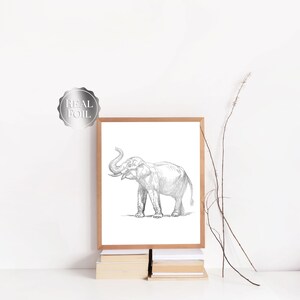 Elephant Gifts Gold Foil Elephant Print Elephant Wall Decor - Etsy