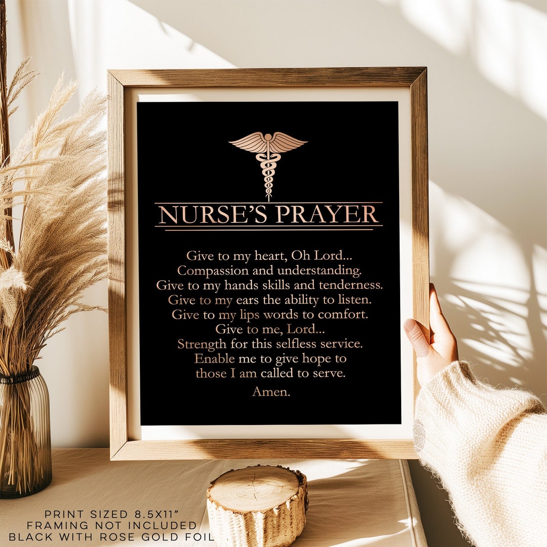 Nurse's Prayer Print - Nurse Week - Nursing Gold Foil Print - Nurse ...