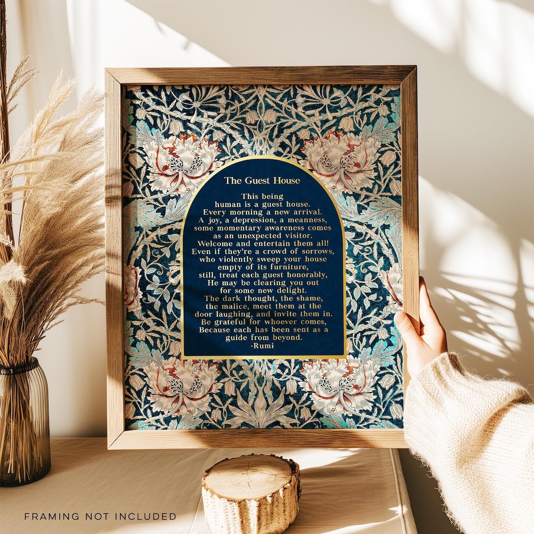 Rumi the Guest House - Gold Foil Print - Mindfulness Gift - William ...