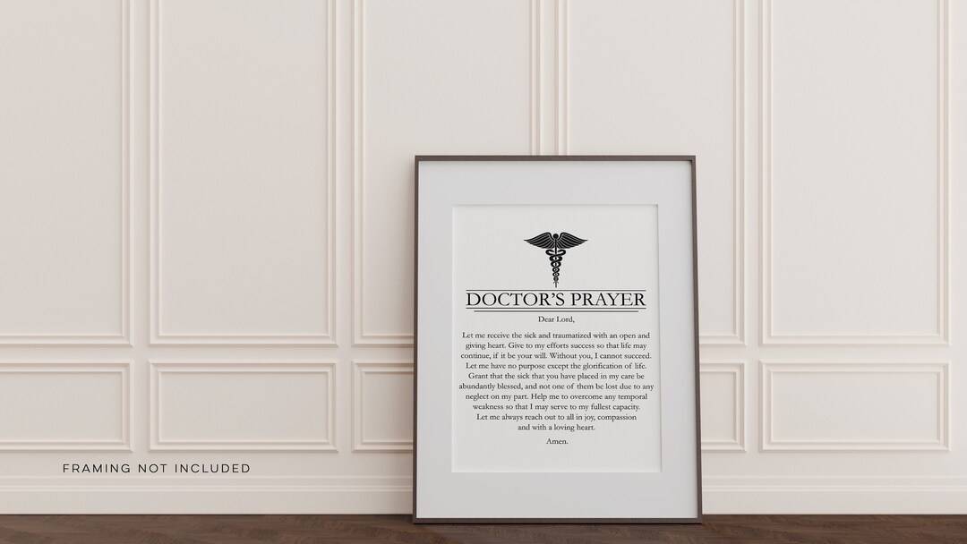 Doctors Prayer Print - Doctor Gift - Medical Practitioner - Medicine ...