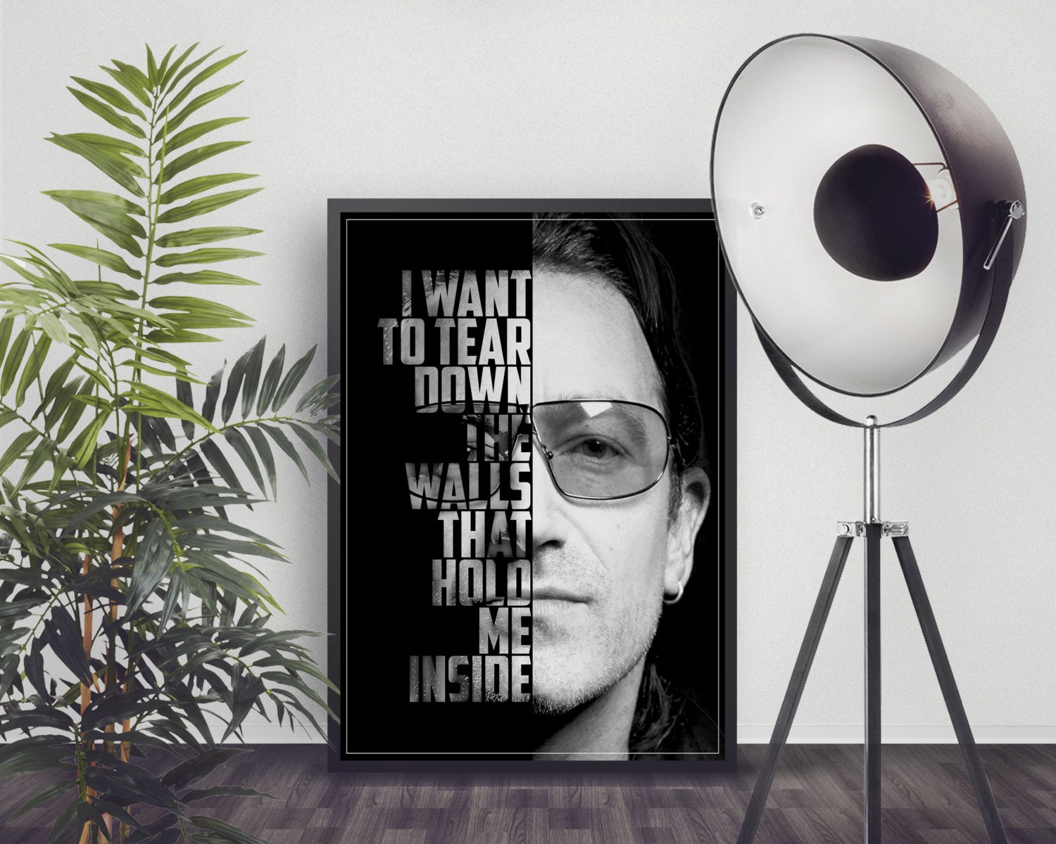 Bono Poster U2 Lyrics U2 Art Print U2 Music Poster | Etsy
