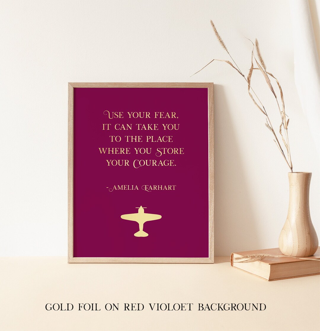 Amelia Earhart Quote Print: Gold Foil Aviation Art (8.5x11 Inches) - Etsy