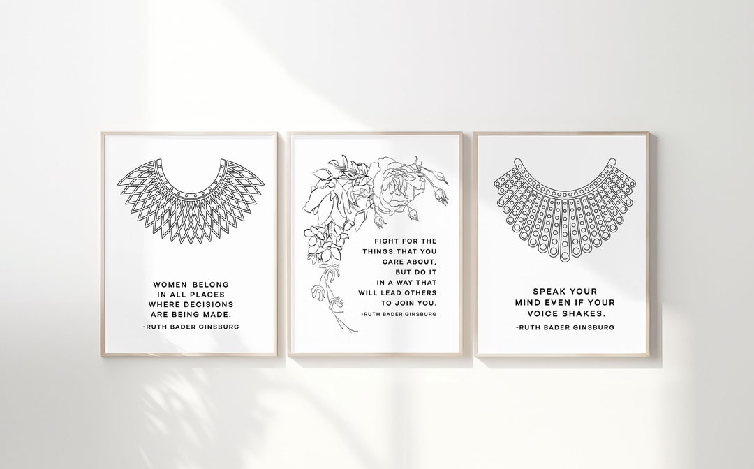 Ruth Bader Ginsburg Quote Posters - Set of 3 - Lawyer Gift - RBG Gift ...