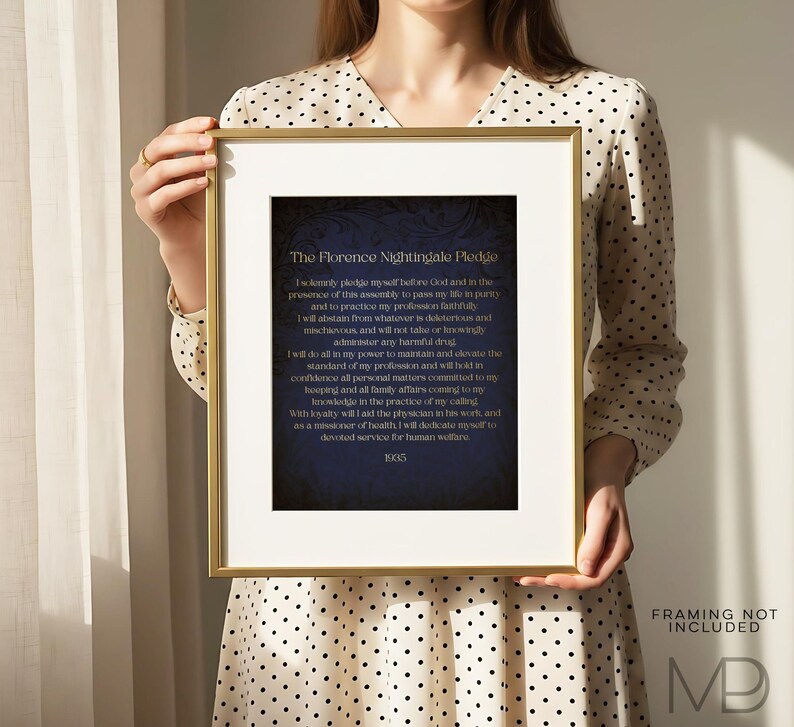 Florence Nightingale Pledge Gold Foil Print - Nurse Graduation Gift ...
