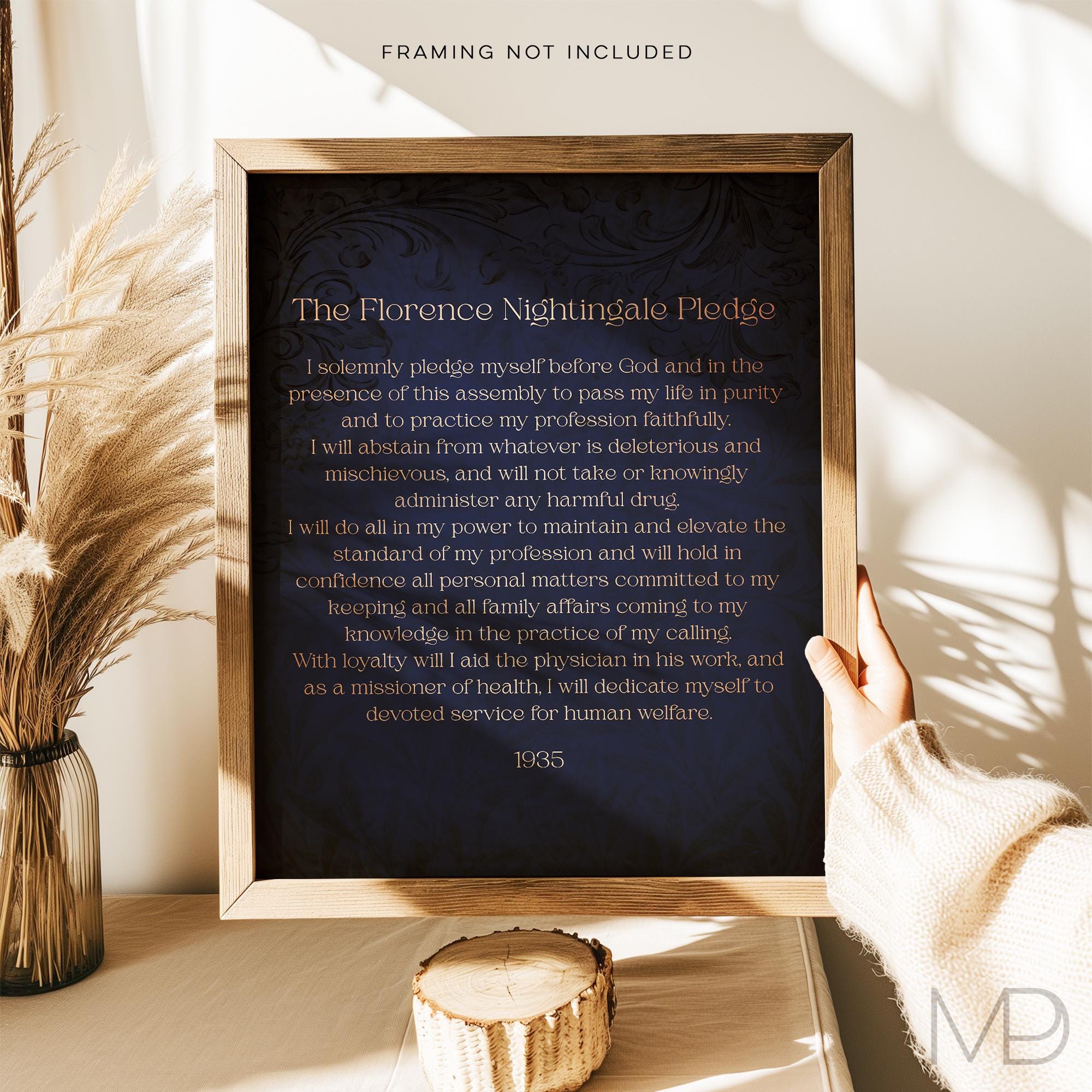 Florence Nightingale Pledge Gold Foil Print - Nurse Graduation Gift ...