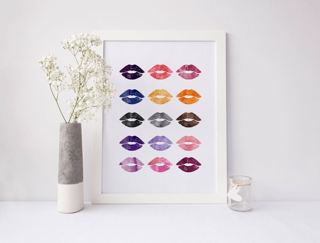 Watercolor Lips Print Lipstick Art Lipstick Print - Etsy