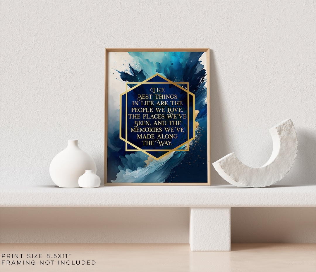 Best Things in Life Quote - Gold Foil Print - Inspirational Quote ...
