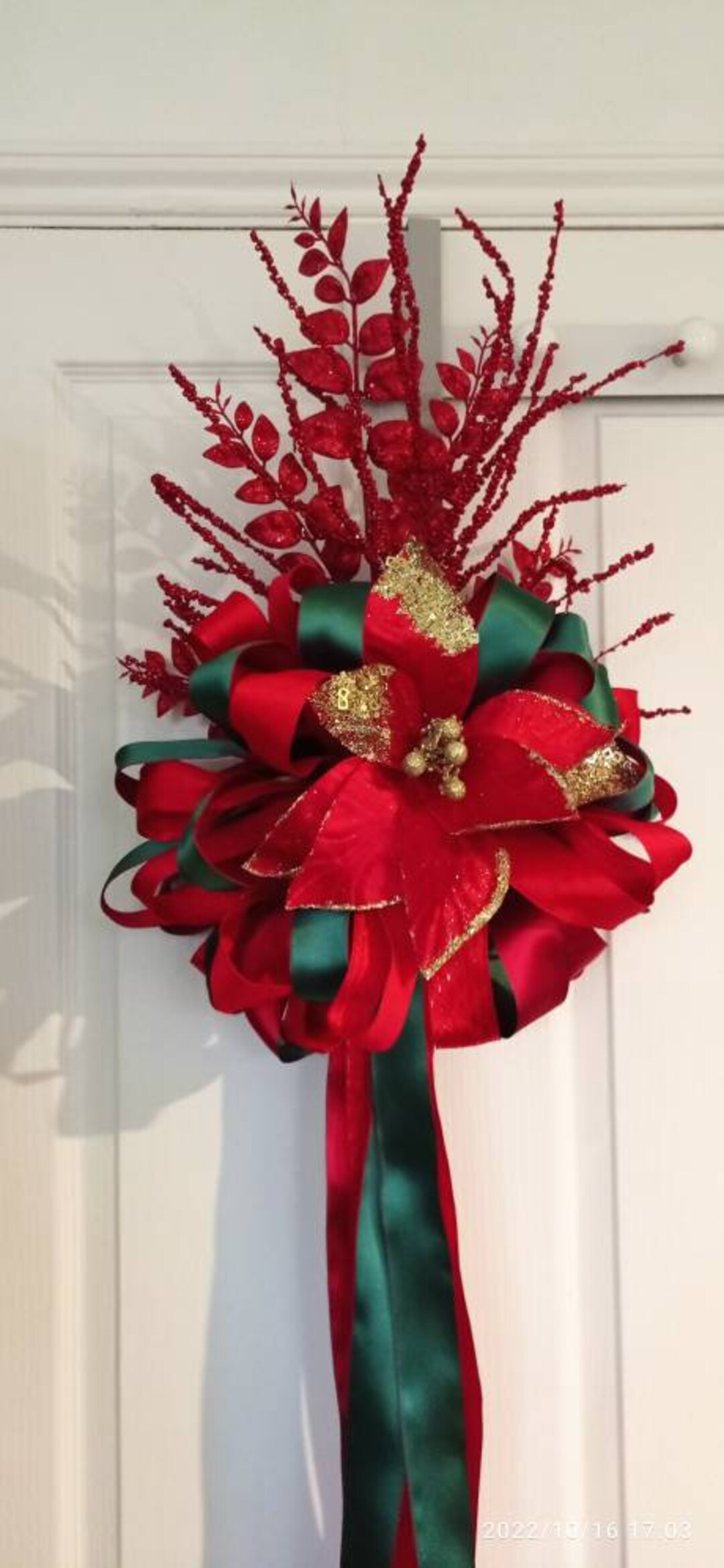 Super Deluxe Christmas Tree Topper in Red & Green Extra Long Ribbons ...