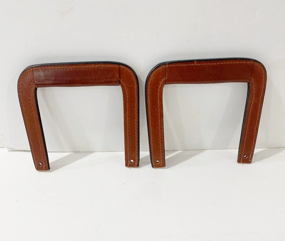 Vintage Briefcase Replacement Handles Brown Leather Set of 2 Pull up ...