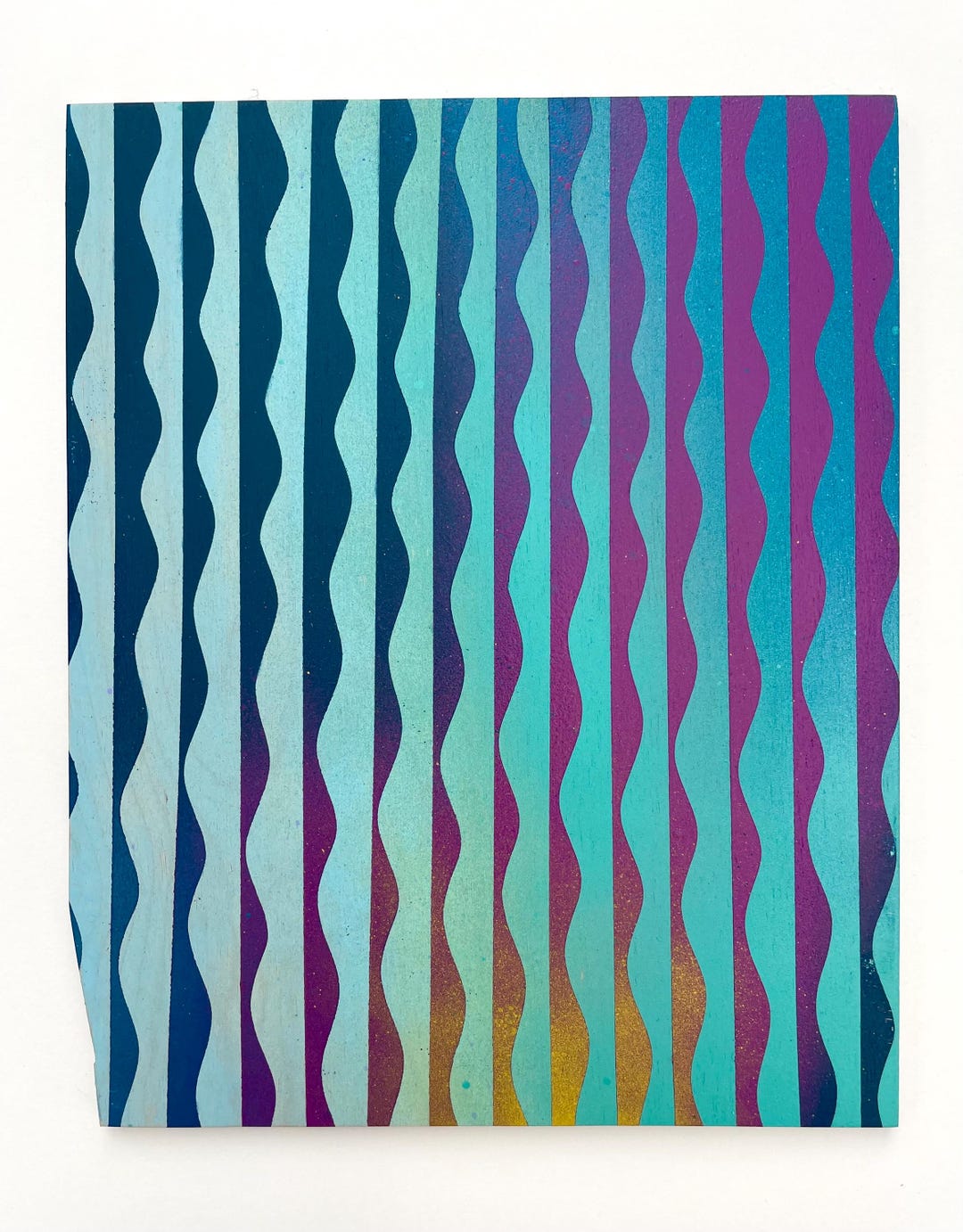 Bumpy Stripes Wggplant Navy Ombré Fade Wall Art - Etsy