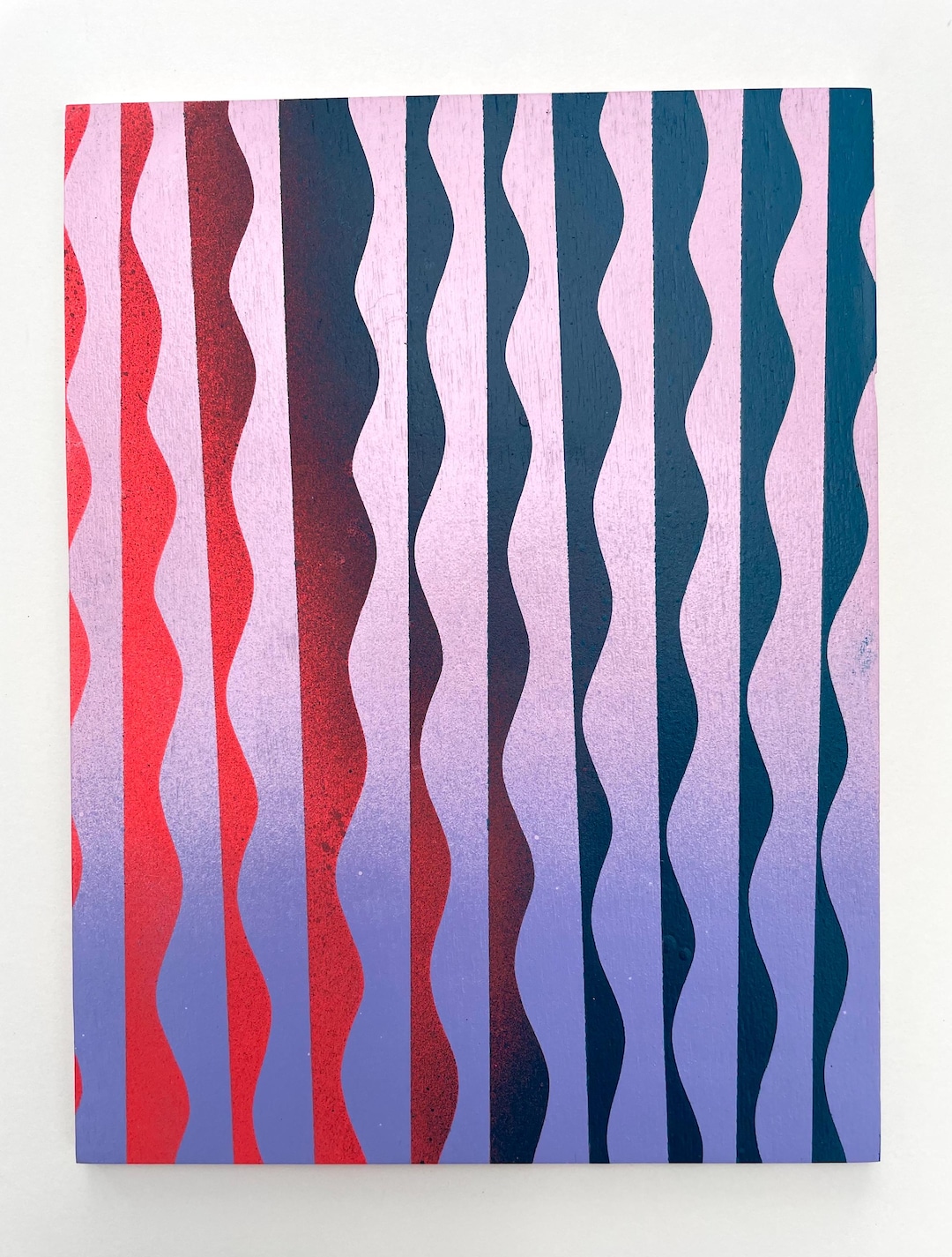 Bumpy Wave Fire Ice Ombré Fade Wall Art - Etsy