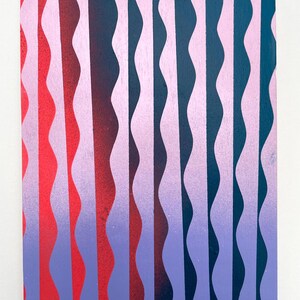 Bumpy Wave Fire Ice Ombré Fade Wall Art - Etsy