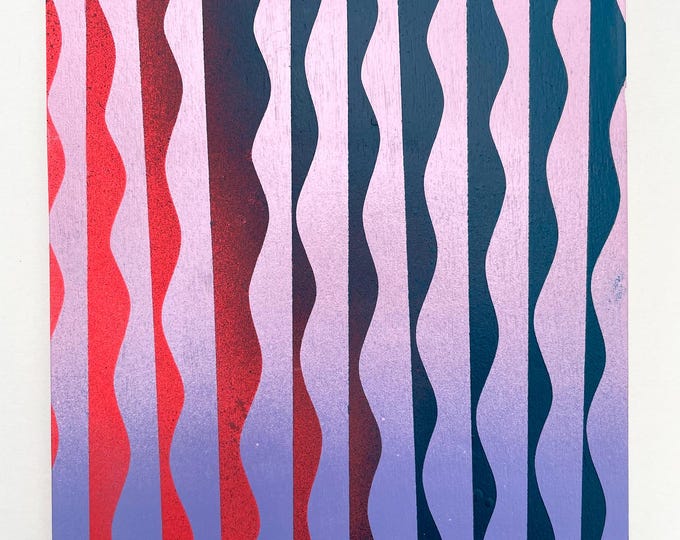 Bumpy Wave Fire Ice Ombré Fade Wall Art - Etsy