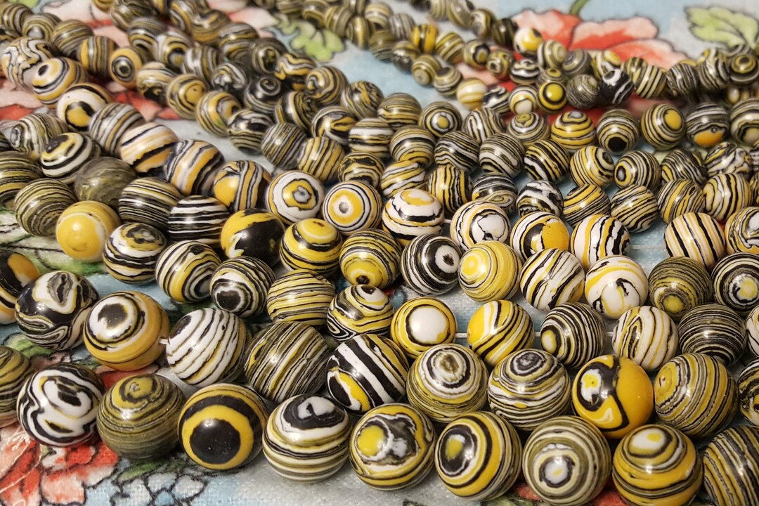 Yellow Lightening Fordite Beads-10mm - Etsy