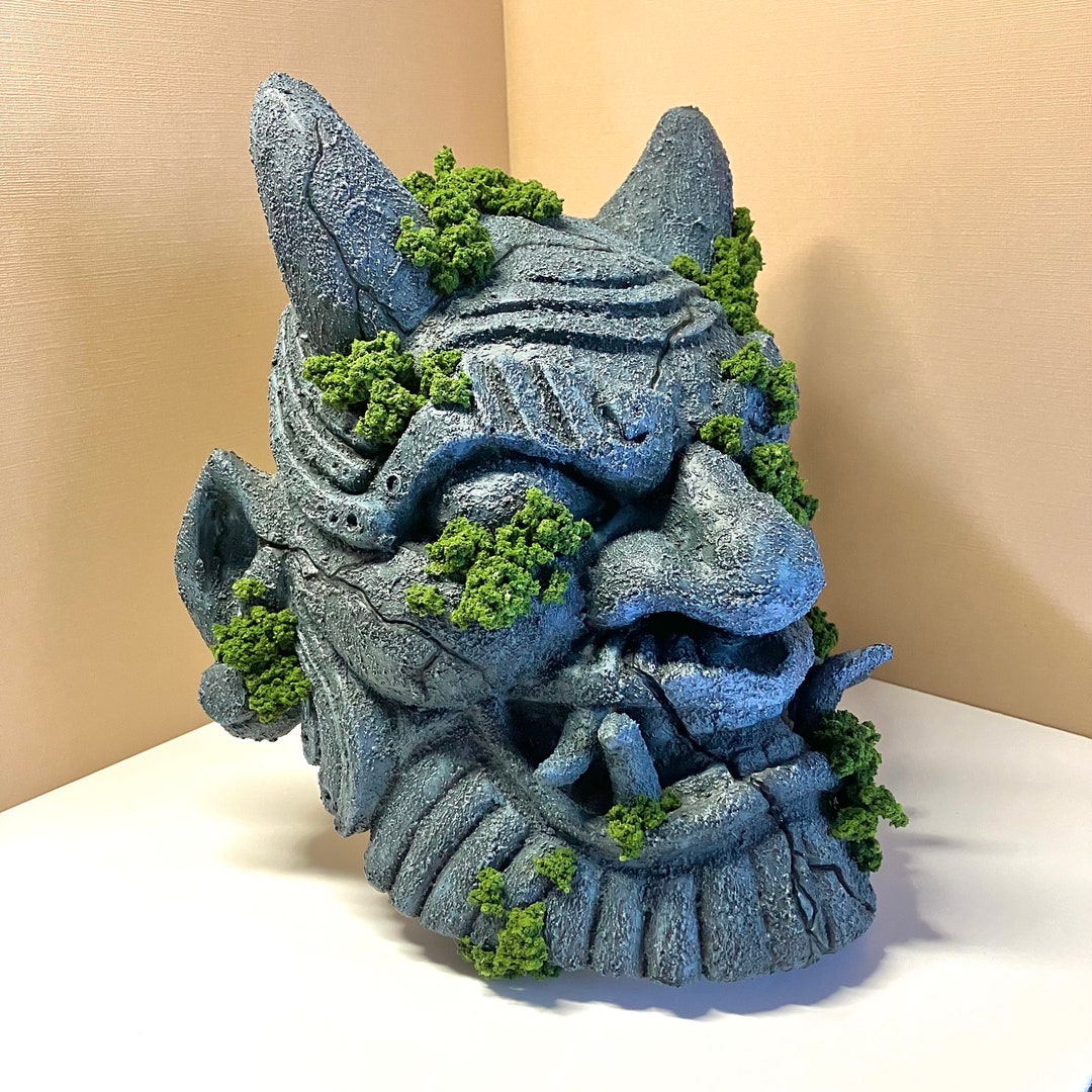 Ancient Oni Setsubun Inspired Wall Hanging, Handmade Sculpted Mask ...