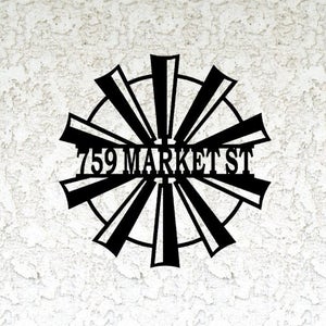 Windmill Address Sign Personalized Address Metal Sign Custom Address ...