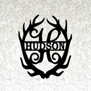 Deer Antler Monogram - Personalized Monogram - Monogram Letter Sign ...
