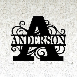 Monogram Sign - Metal Monogram - Personalized Name Sign - Custom Metal ...