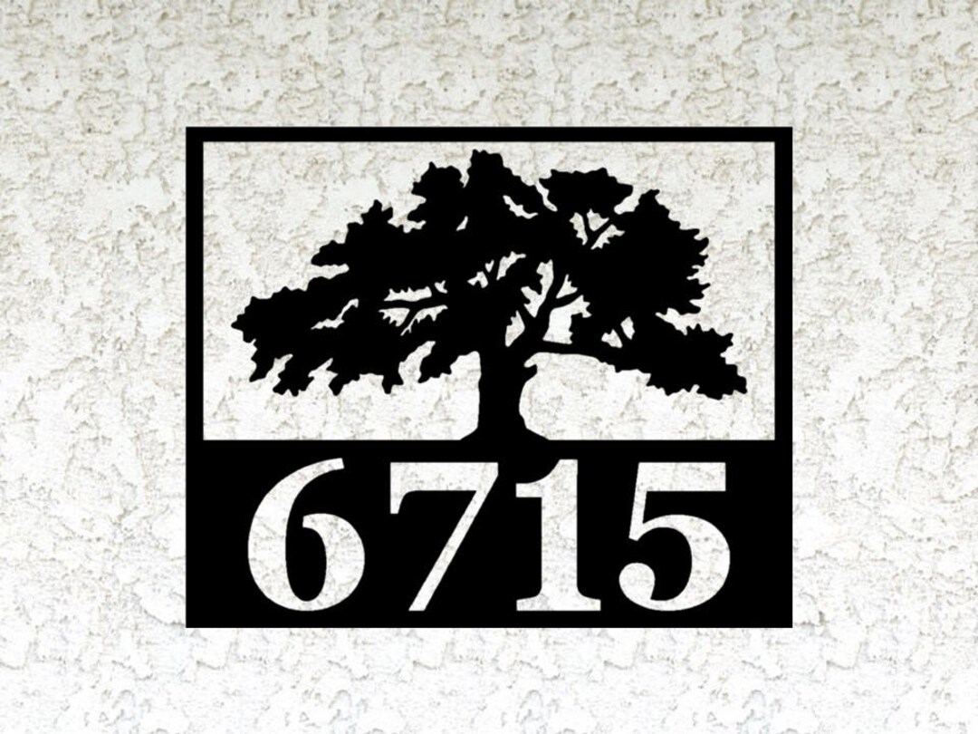 Oak Tree Address Sign - Personalized Address Metal Sign - Custom ...