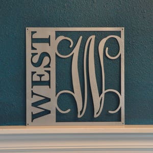 Monogram Sign Metal Monogram Personalized Name Sign Custom Metal Name ...