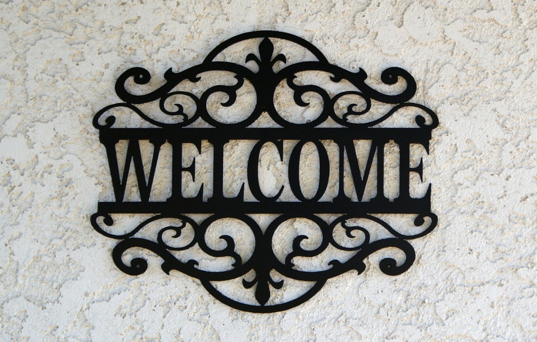 Welcome Metal Sign Custom Metal Name Sign - Etsy