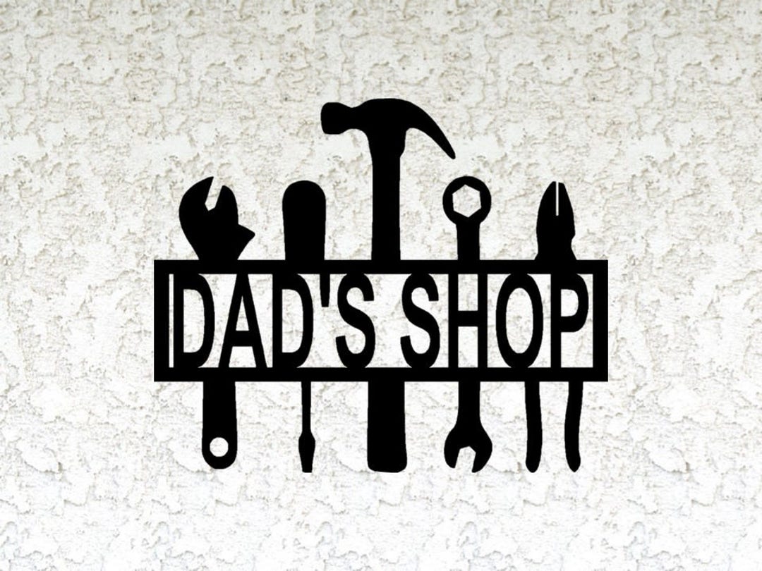Dads Shop - Garage Sign - Personalized Garage Metal Sign - Custom ...